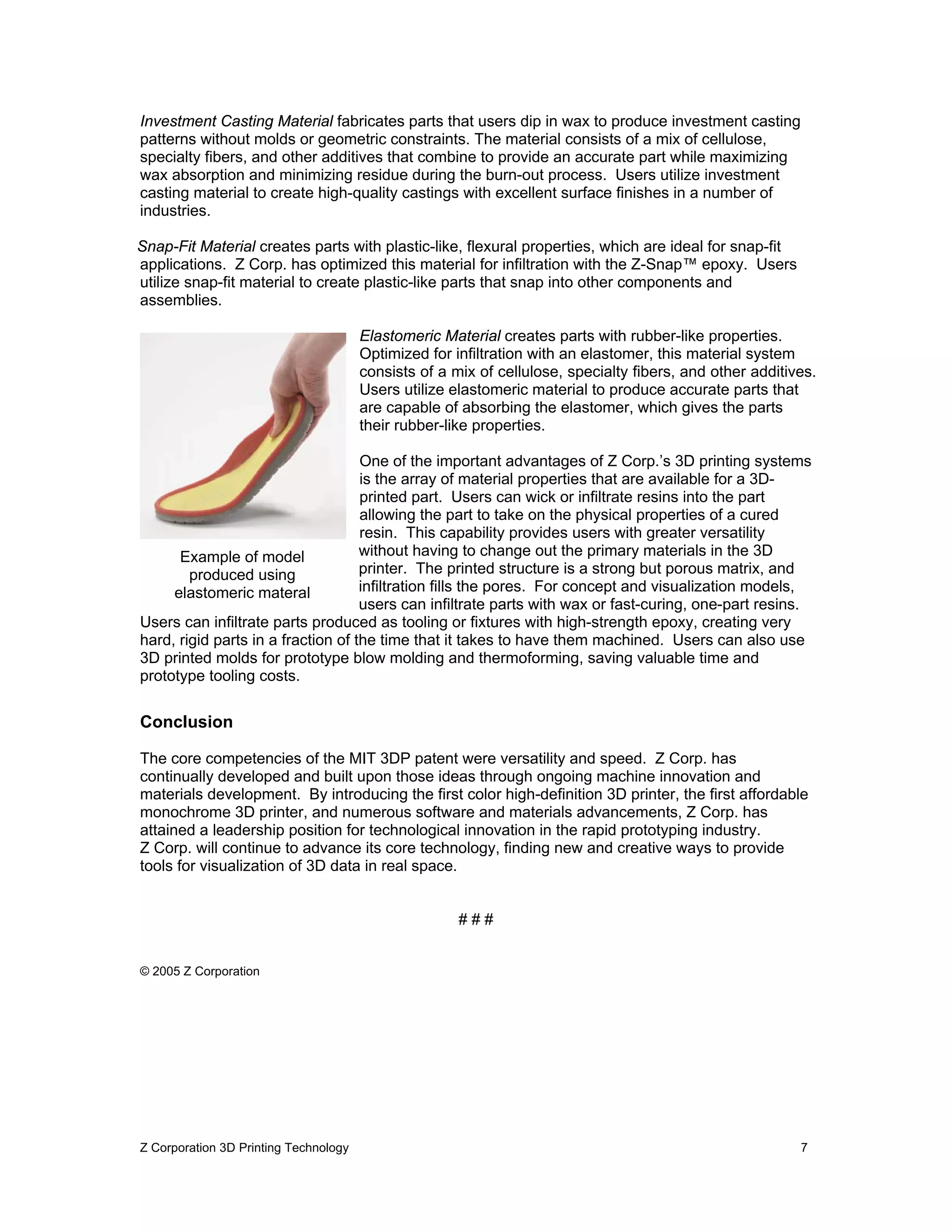 Zcorporation3 d printing | PDF