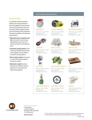 Z Corp Z650 And Family | PDF