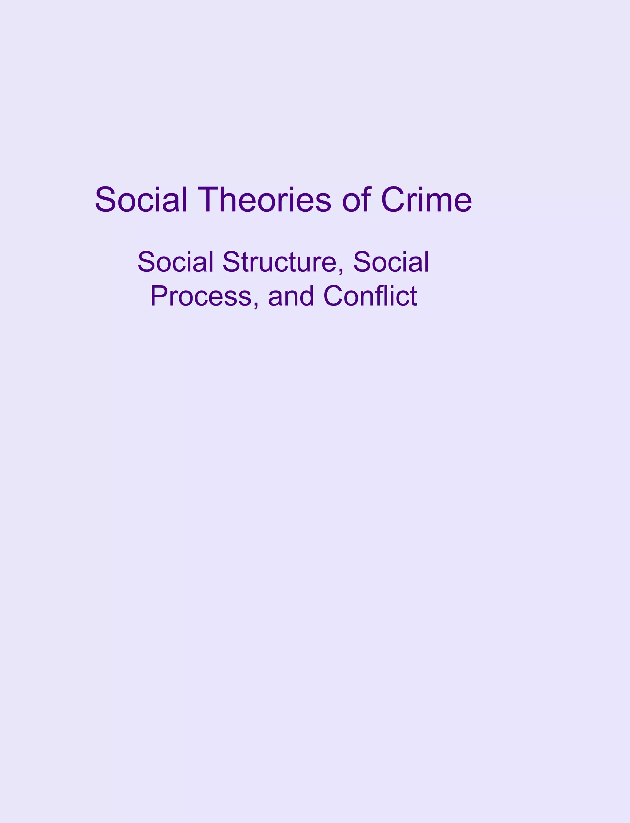 Social Theories of Crime | PPTX