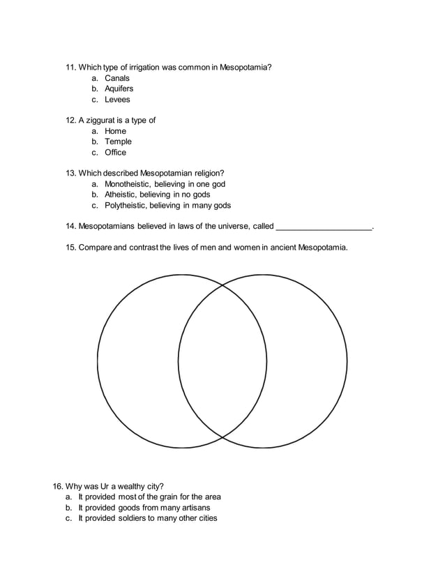 Mesopotamia test | PDF
