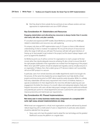 Expert WP 6 Tips for ERP Implementation | PDF