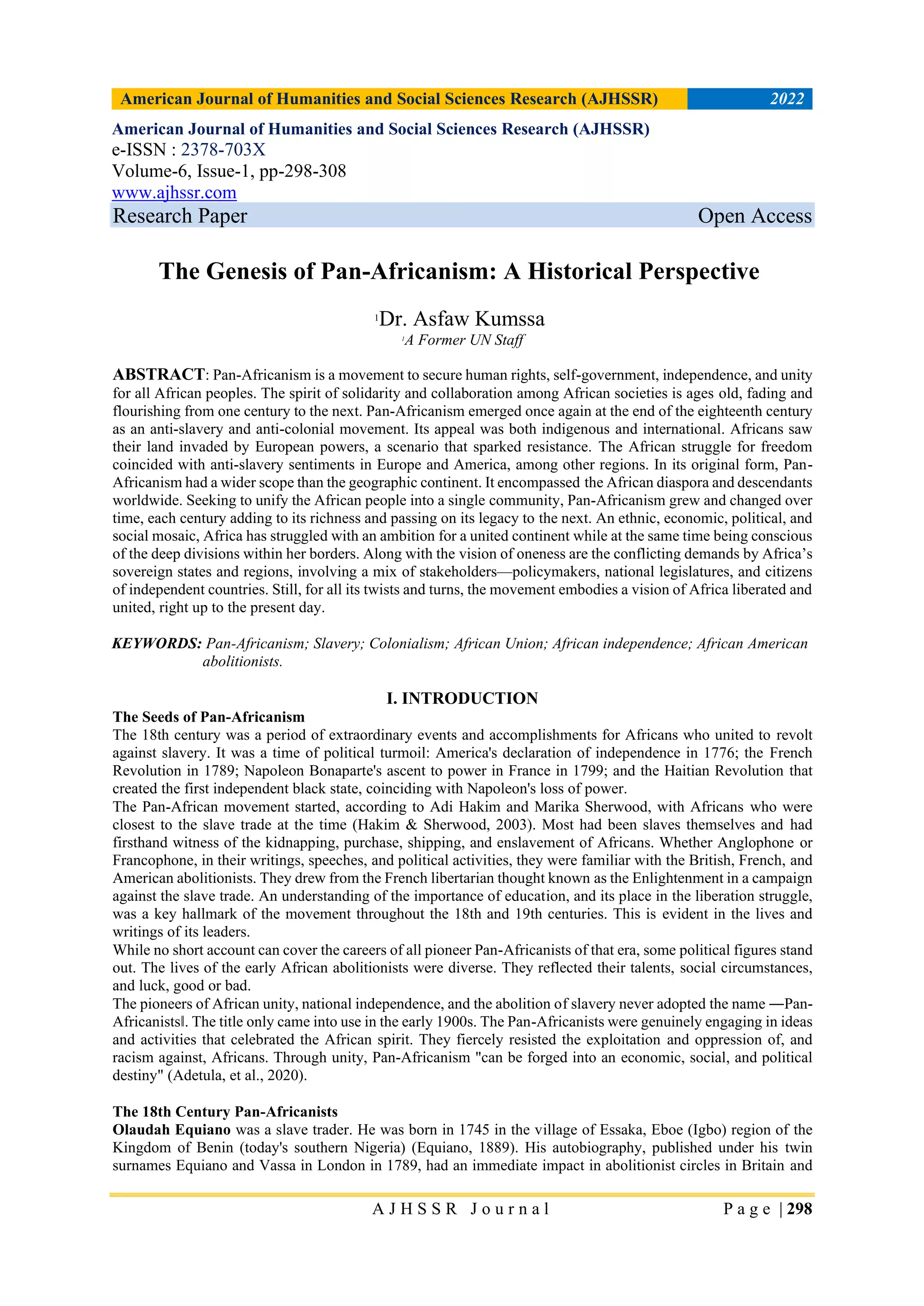 The Genesis of Pan-Africanism: A Historical Perspective | PDF