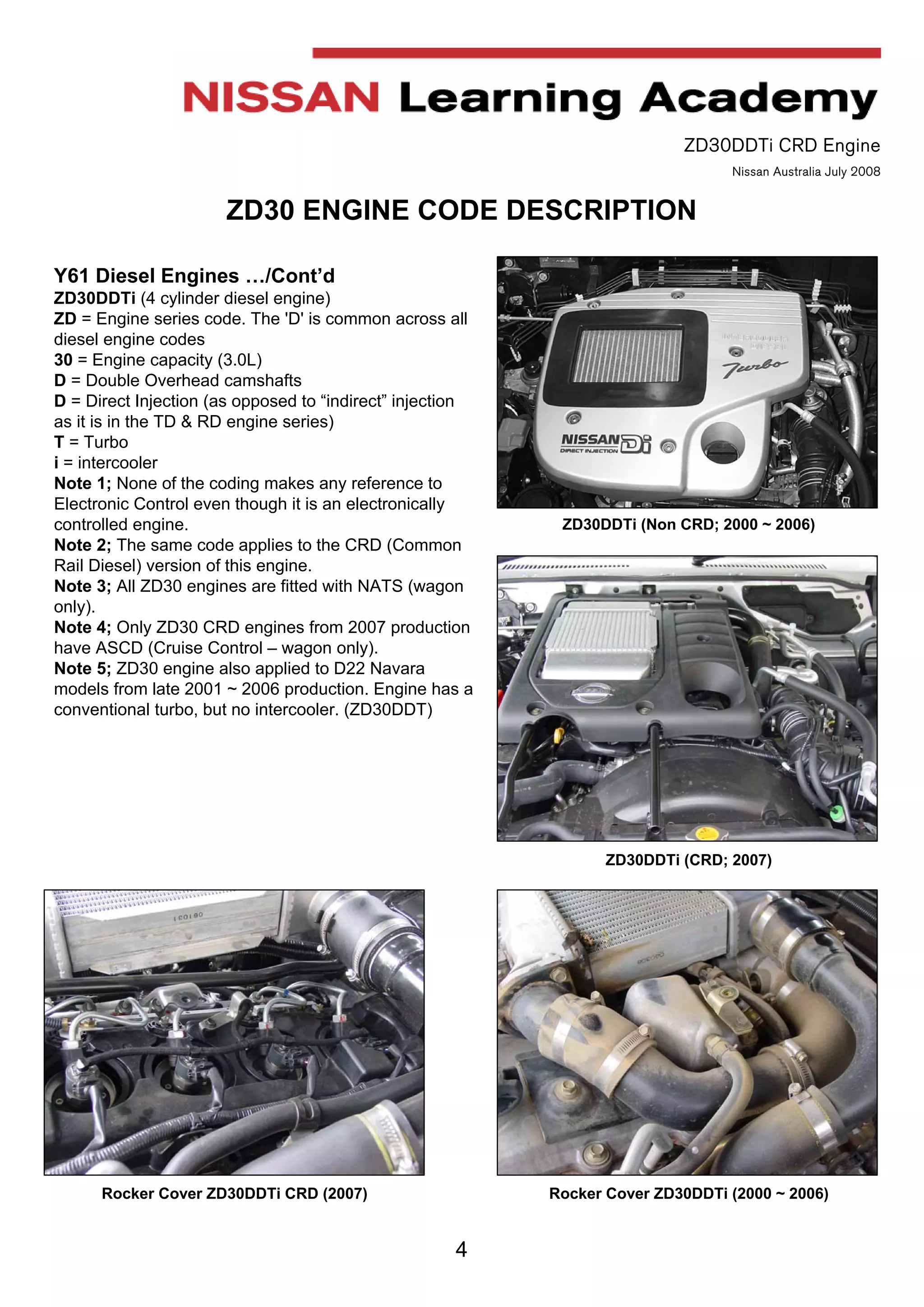 Manual engine ZD30 nissan | PDF