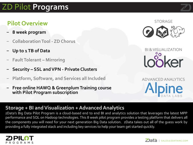 zData BI & Advanced Analytics Platform + 8 Week Pilot Programs | PDF ...