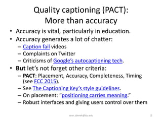 The Future of Closed Captioning in Higher Education | PPT