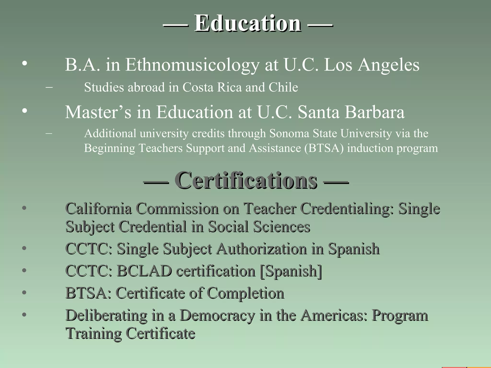 Zde resume slideshow_2012 | PPT