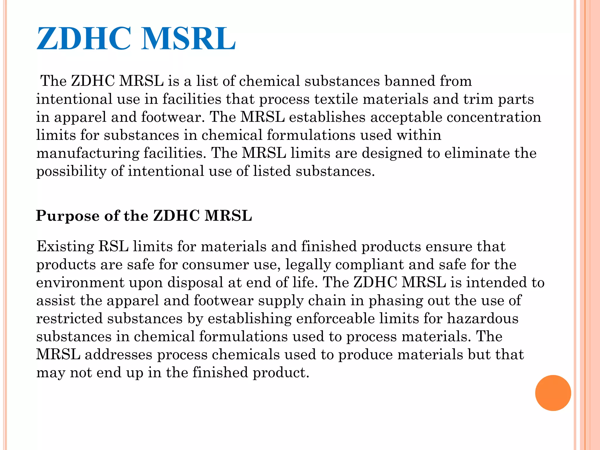 ZDHC MRSL | PDF