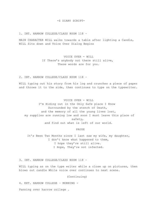 Z diary script | PDF
