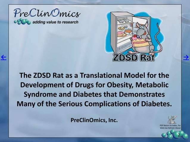 ZDSD Overview a model of obesity, metabolic syndrome and diabetes, 28 ...