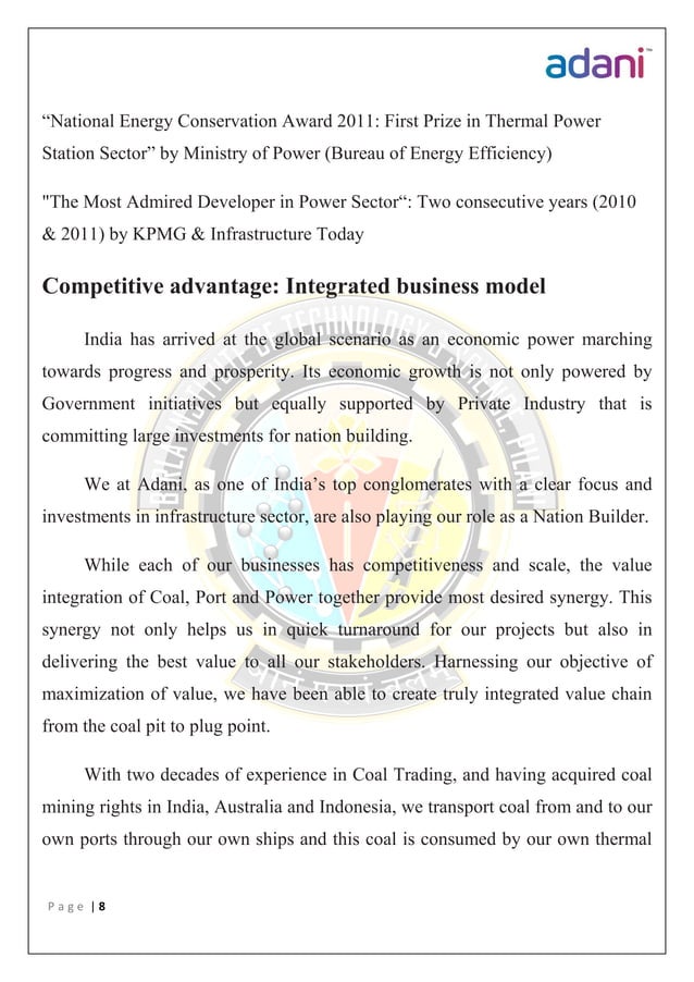 Adani Power, Tirora- Project Report | PDF