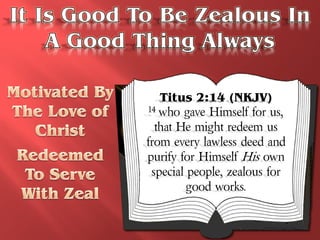 Zealous for good | PDF