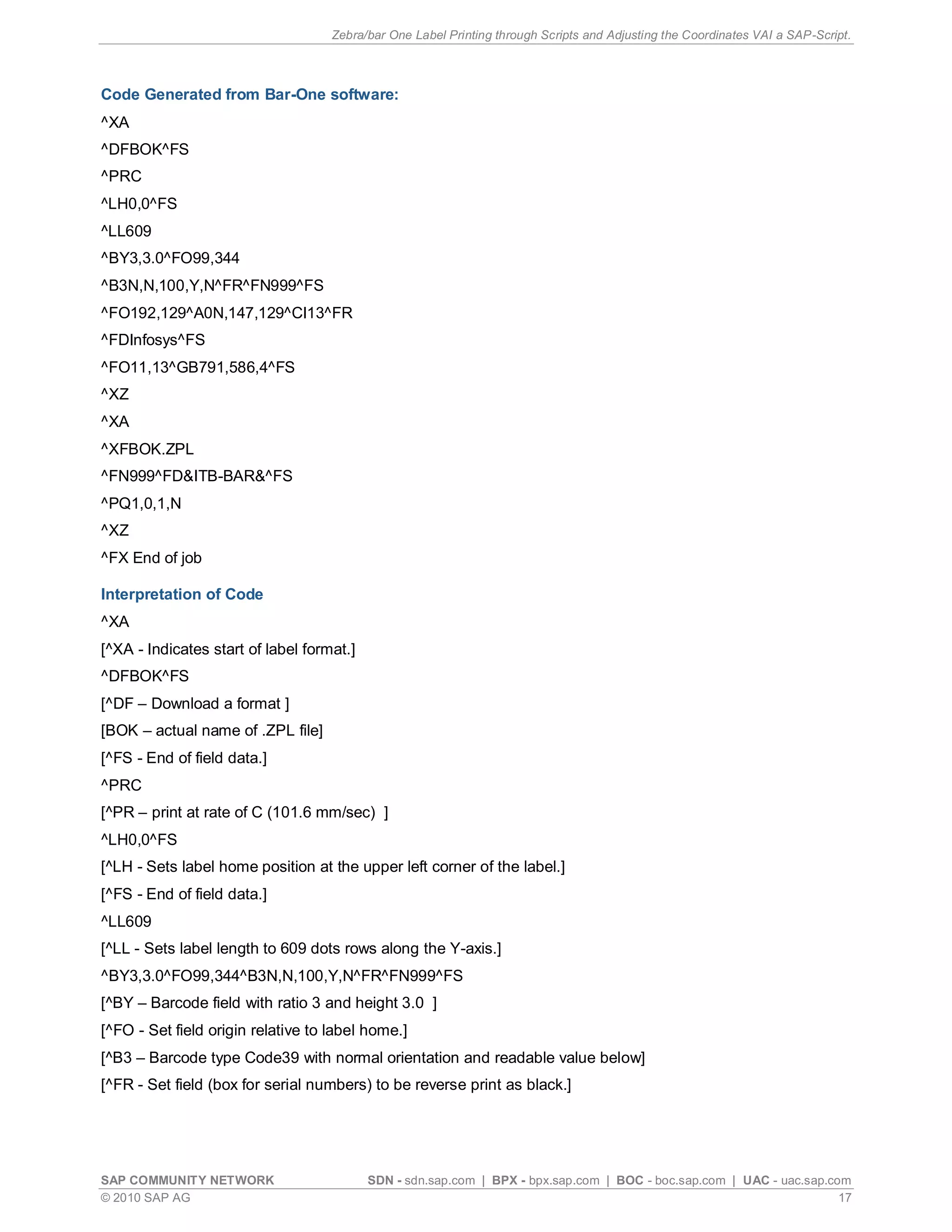 Zebra -bar one label printing | PDF