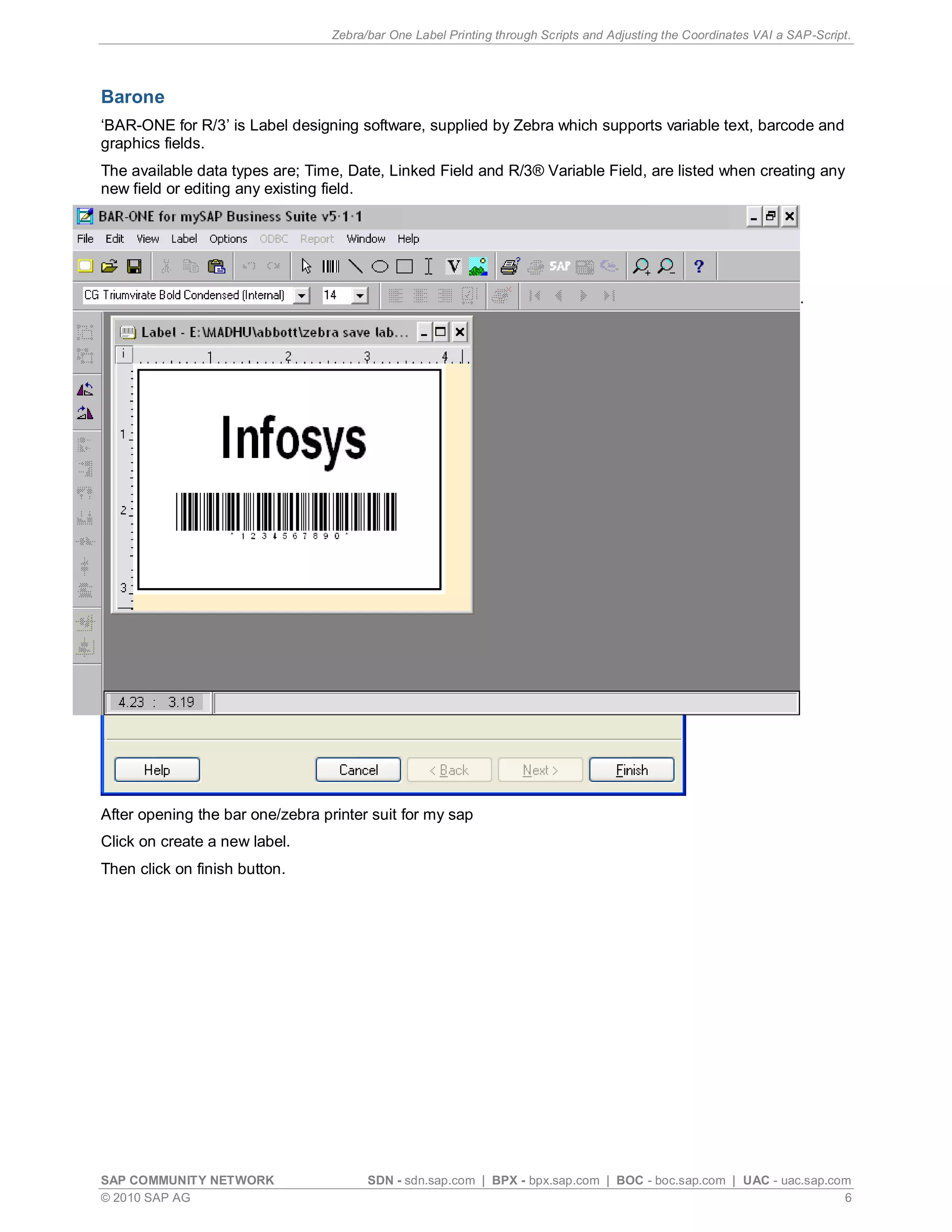 Zebra -bar one label printing | PDF