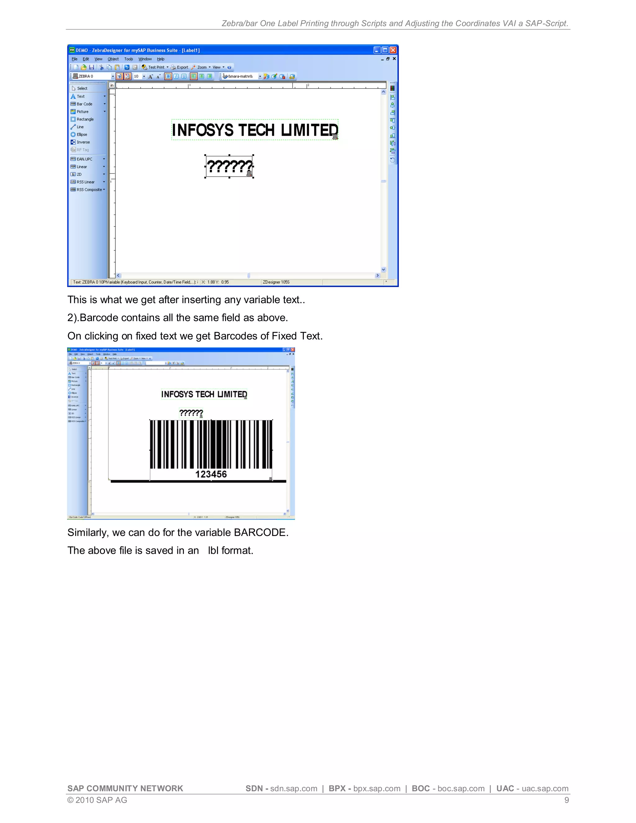 Zebra -bar one label printing | PDF