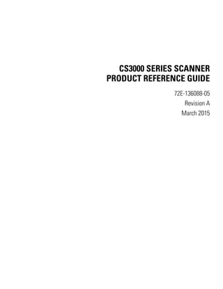 지브라스캐너 Zebra CS3000 1D 포켓타입 모바일스캐너 매뉴얼 | PDF