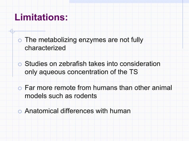 Zebrafish as a model system to study toxicology | PPTX