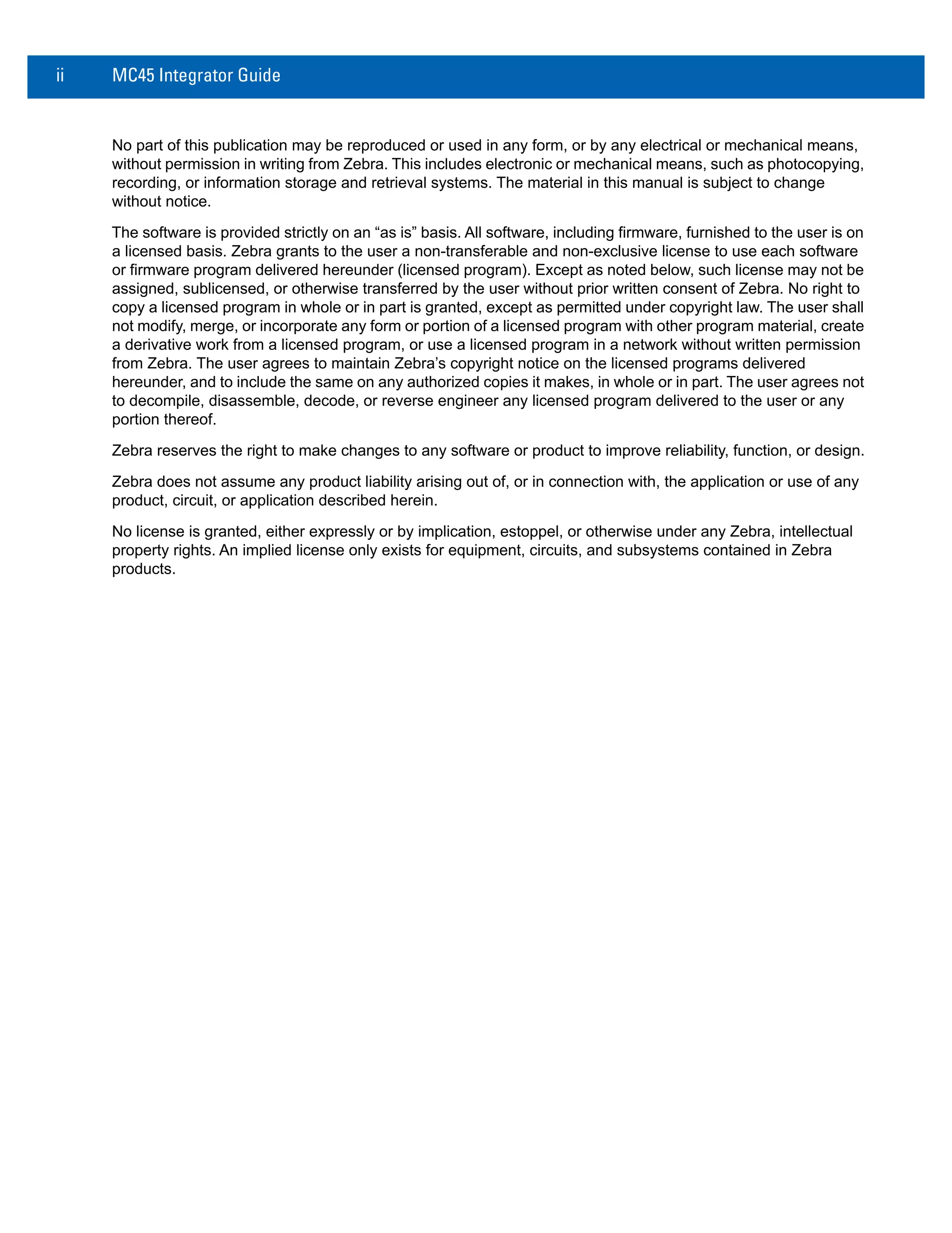 지브라PDA Zebra MC45 2D 산업용PDA 바코드PDA 매뉴얼 | PDF