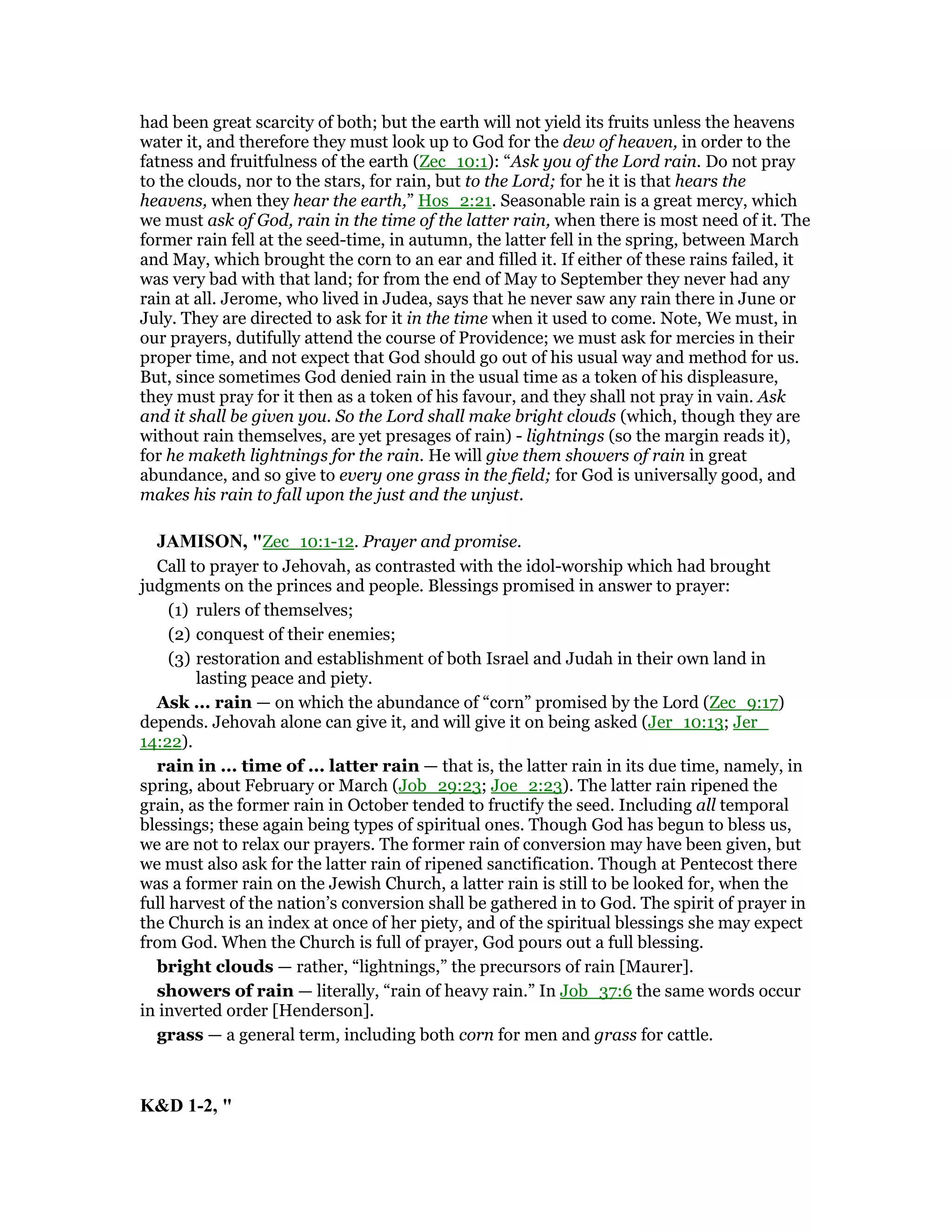 Zechariah 10 commentary | PDF