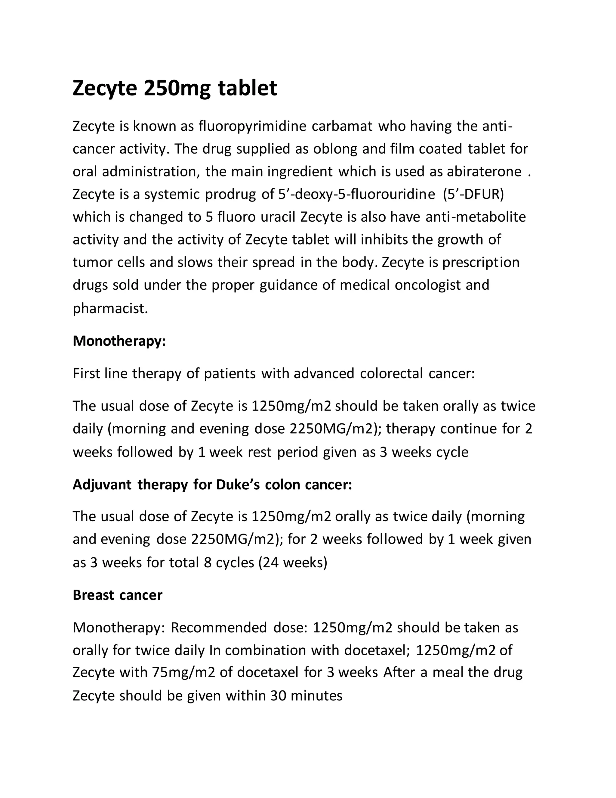 Zecyte 250mg tablet | DOCX | Blood Disorders | Diseases and Conditions