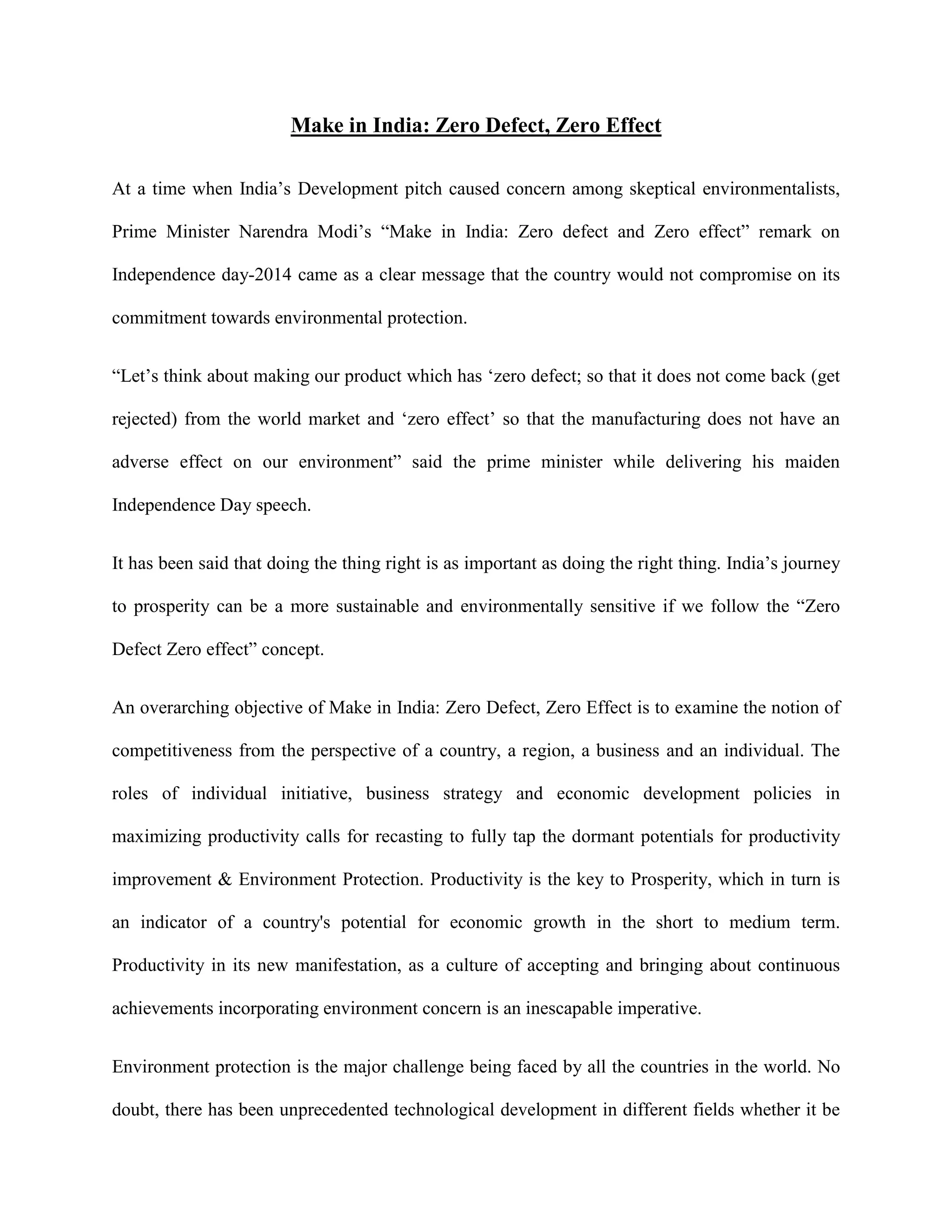 Zero defect zero effect | PDF