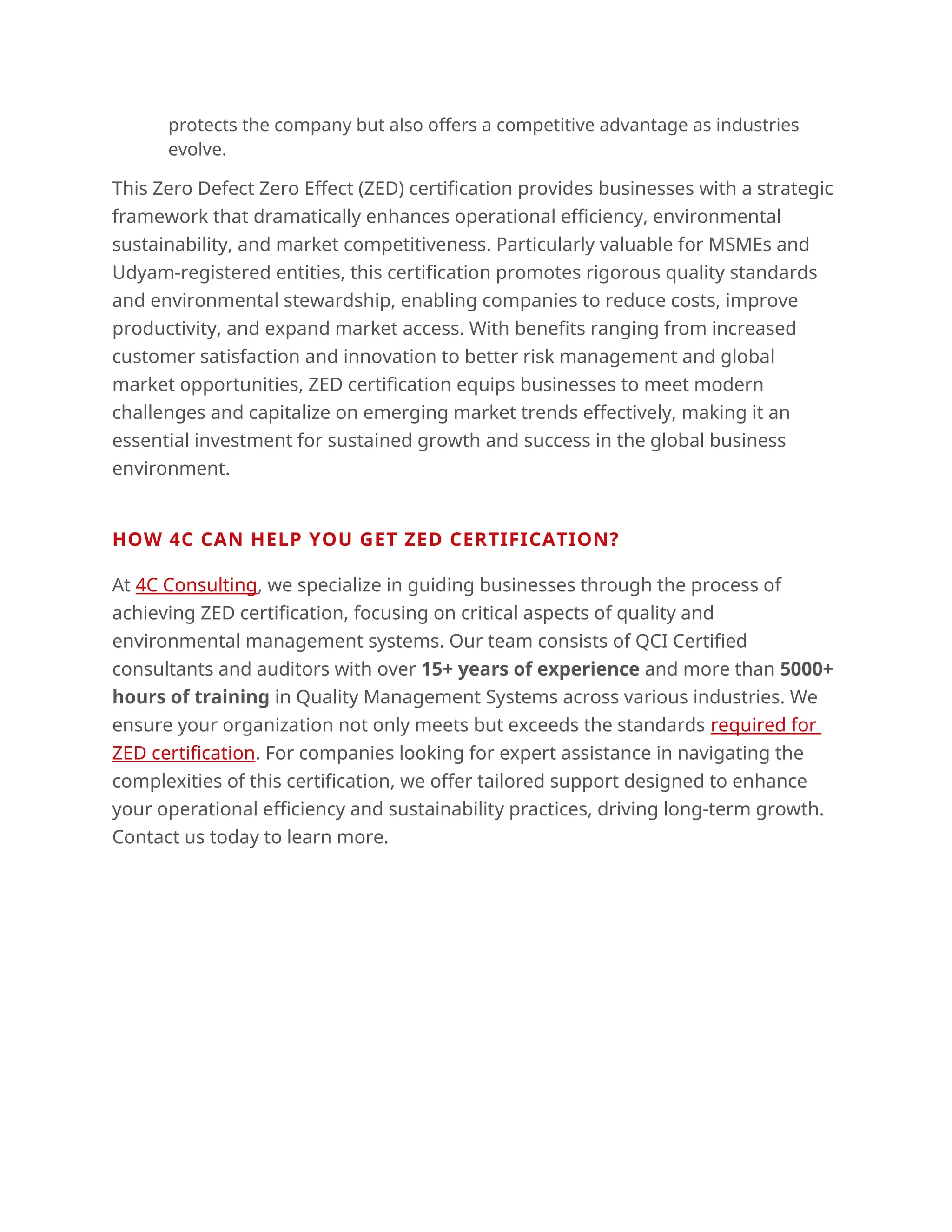 ZED CERTIFICATION: SIMPLIFYING SUCCESS FOR YOUR BUSINESS | DOCX