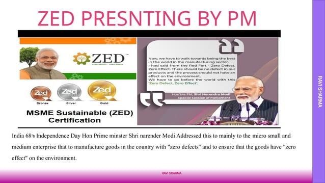 ZED FOR MSME PPT PRESENT BY RAVI SHARMA 9131118074 | PPTX
