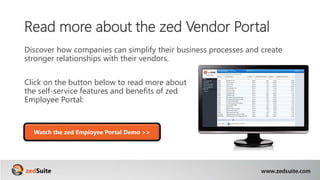 zed Vendor Portal for SAP Business One | PPTX