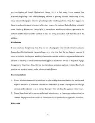Zee 1. INFLUENCE OF ANIMATION CARTOONS ON AGRESSIVE BEHAV..docx