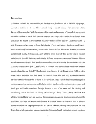 Zee 1. INFLUENCE OF ANIMATION CARTOONS ON AGRESSIVE BEHAV..docx