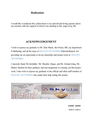 Zee internship report | DOCX