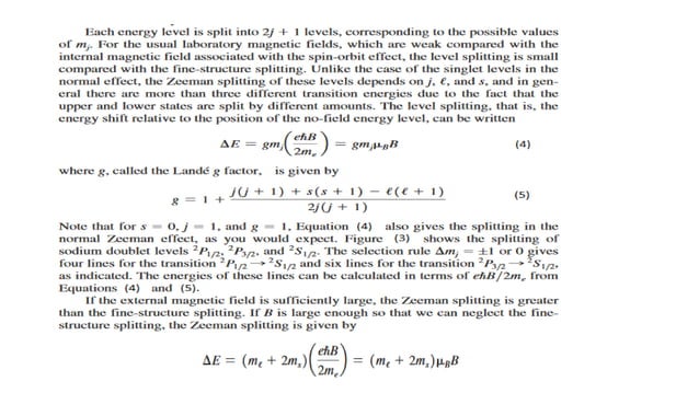 Zeeman Effect normal and Anomalous zeeman effect | PDF