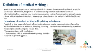 Medical Writing for Regulatory Submissions: Essential Guidelines | PPTX