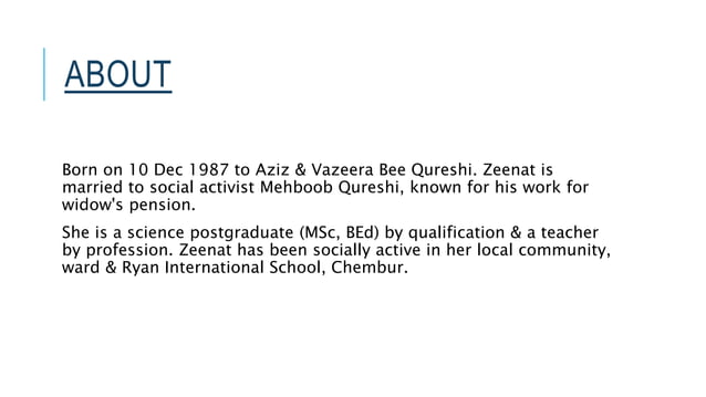 Zeenat qureshi | PPTX | Education