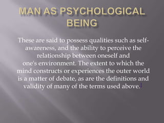 Man as Biological, Psychological and Social Unit | PPTX