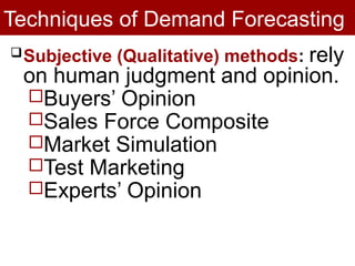 demand forecasting techniques | PPT | Business | Business and Finance