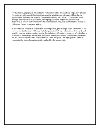 Zeeshan Hayat - The Power of Giving - How Philanthropy Transforms Lives ...