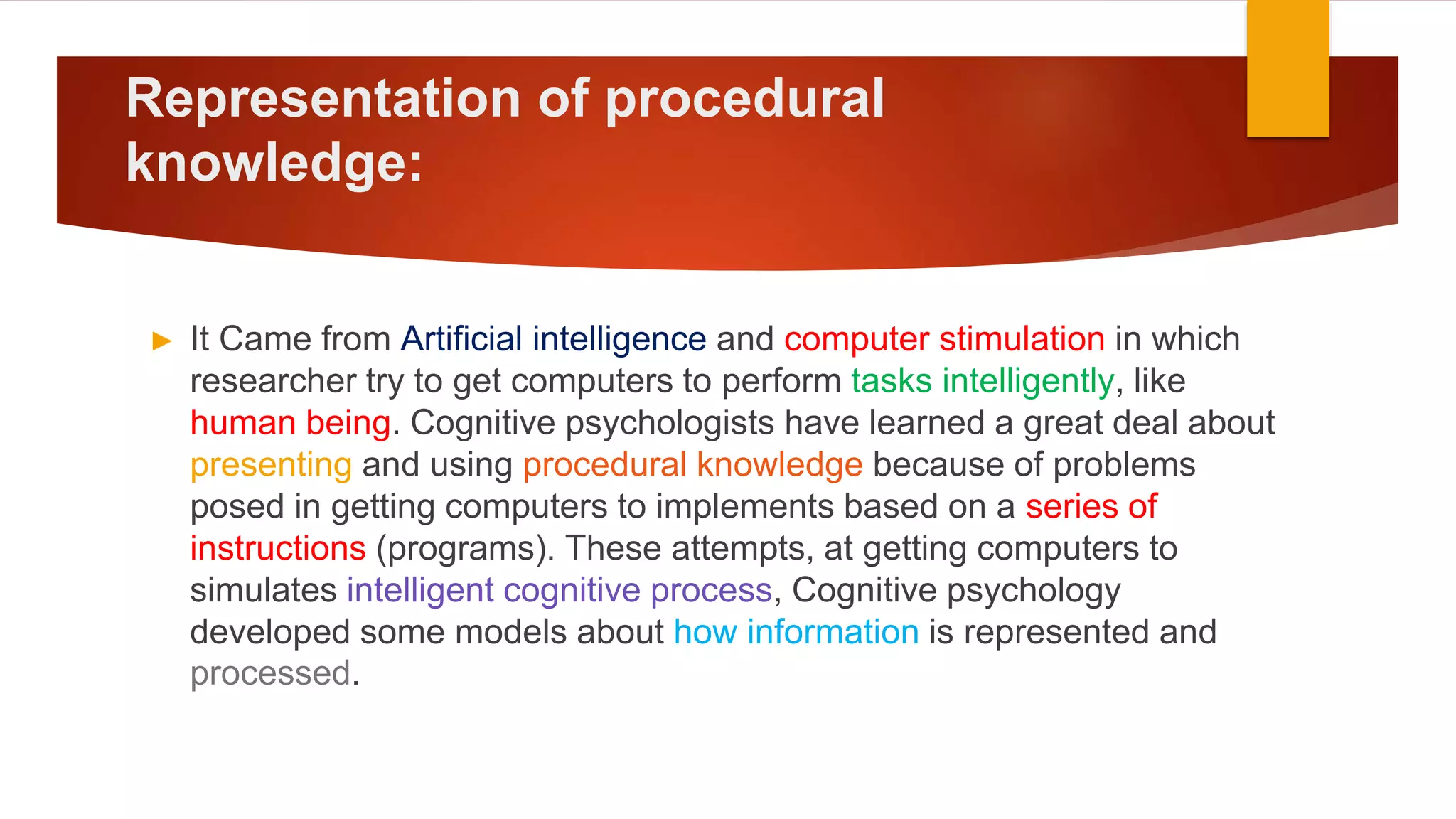 REPRESENTATION OF DECLARATIVE KNOWLEDGE | PPTX