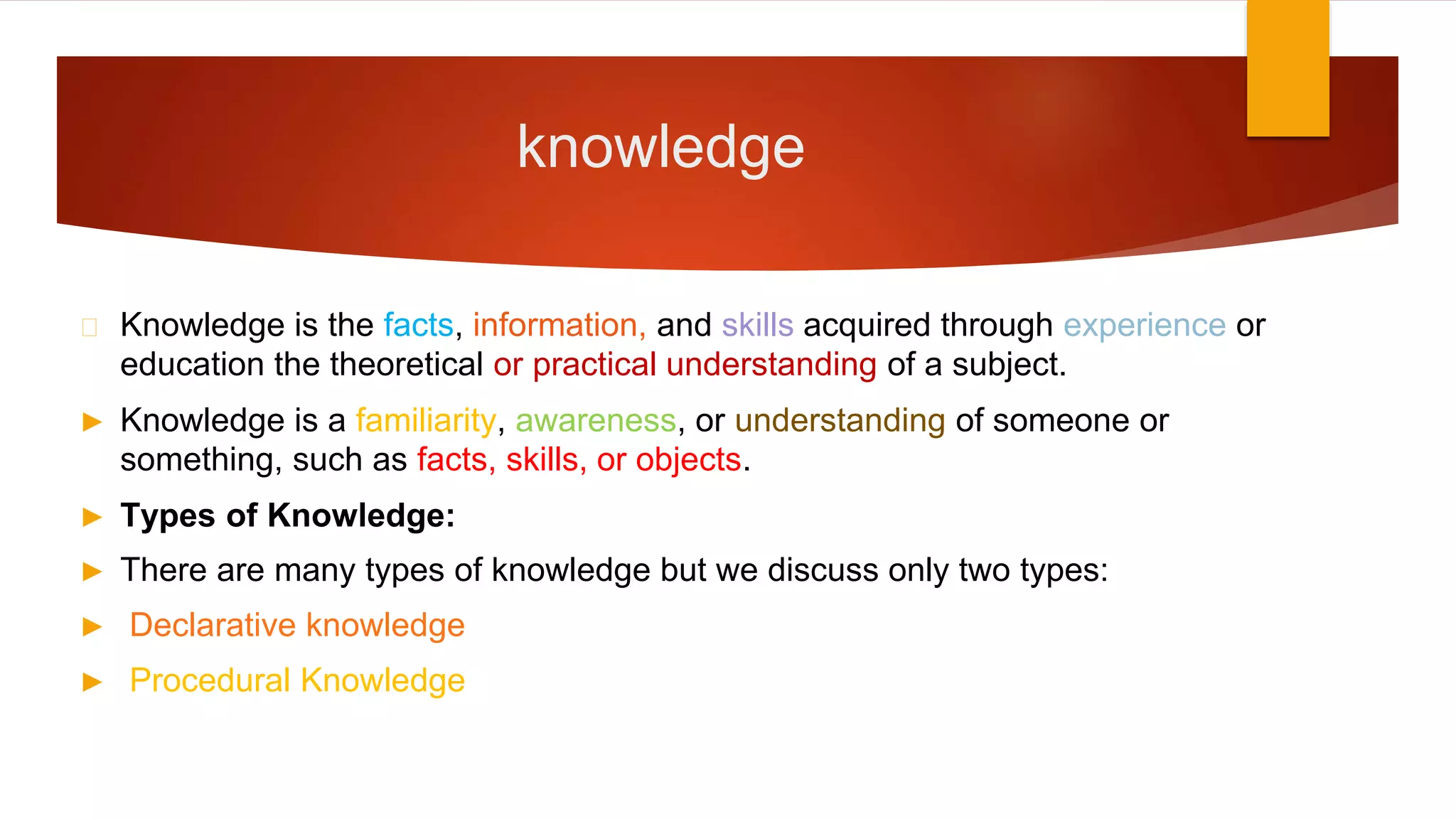 REPRESENTATION OF DECLARATIVE KNOWLEDGE | PPT REPRESENTATION OF DECLARATIVE KNOWLEDGE | PPT