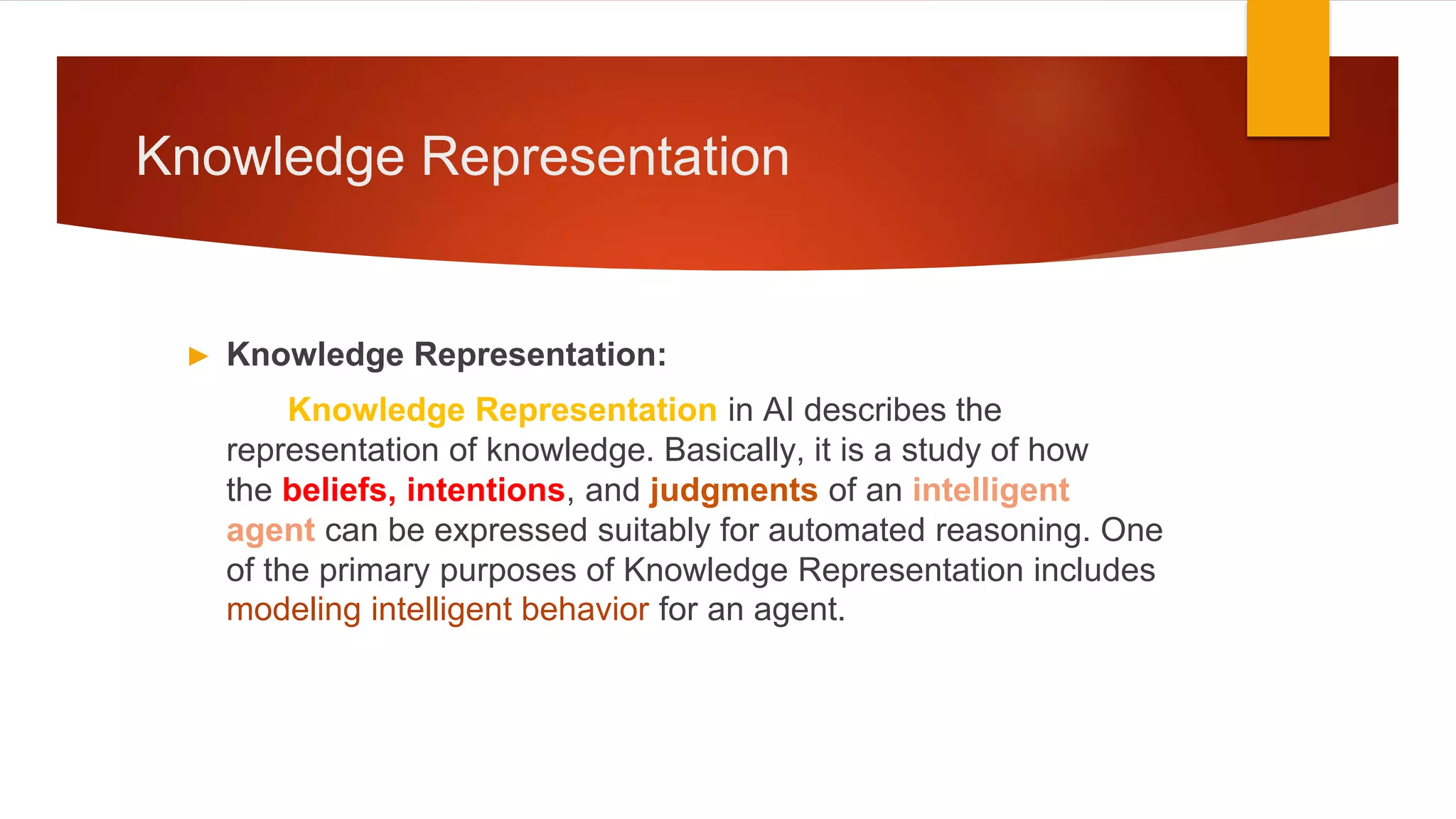 REPRESENTATION OF DECLARATIVE KNOWLEDGE | PPTX