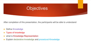 REPRESENTATION OF DECLARATIVE KNOWLEDGE | PPTX