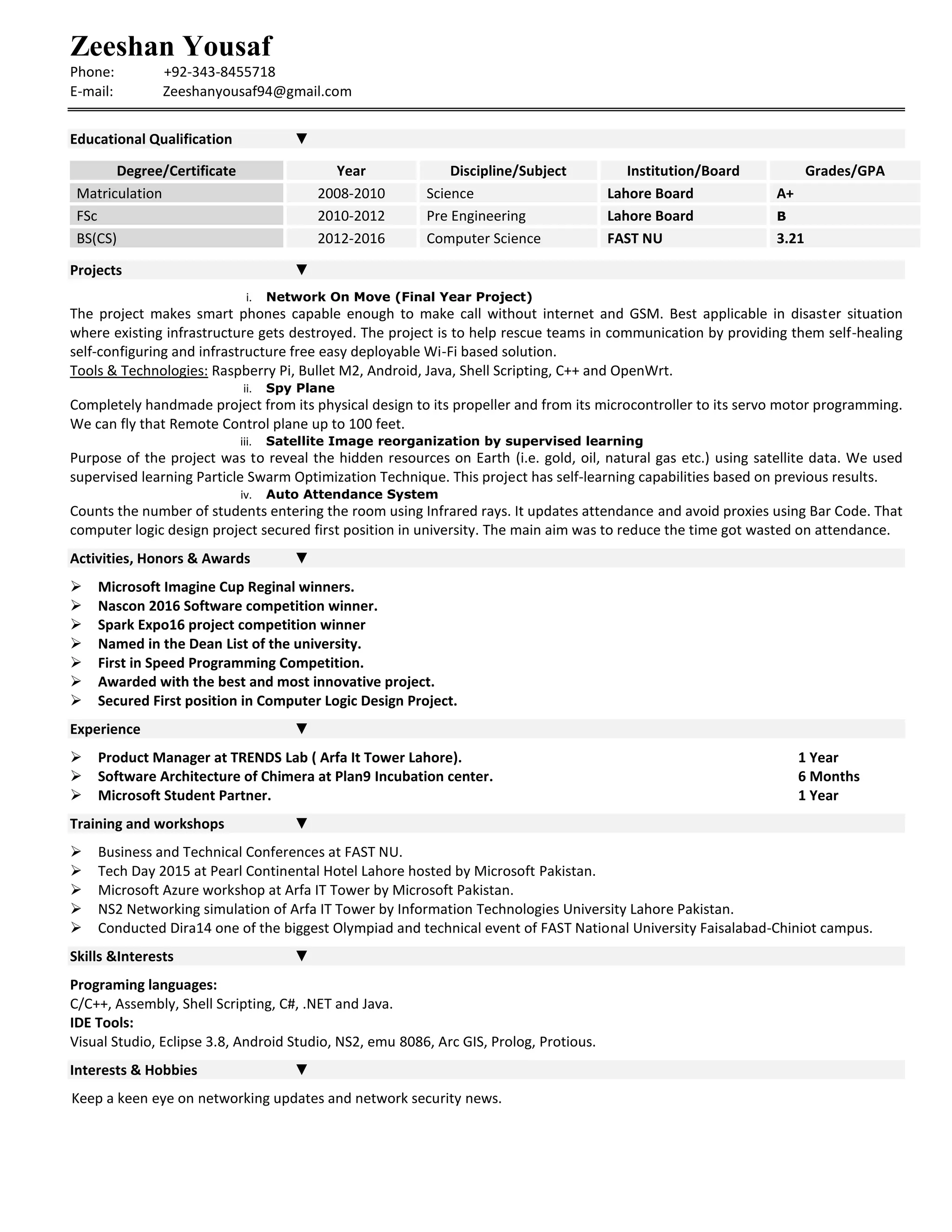 Zeeshan yousaf resume | PDF