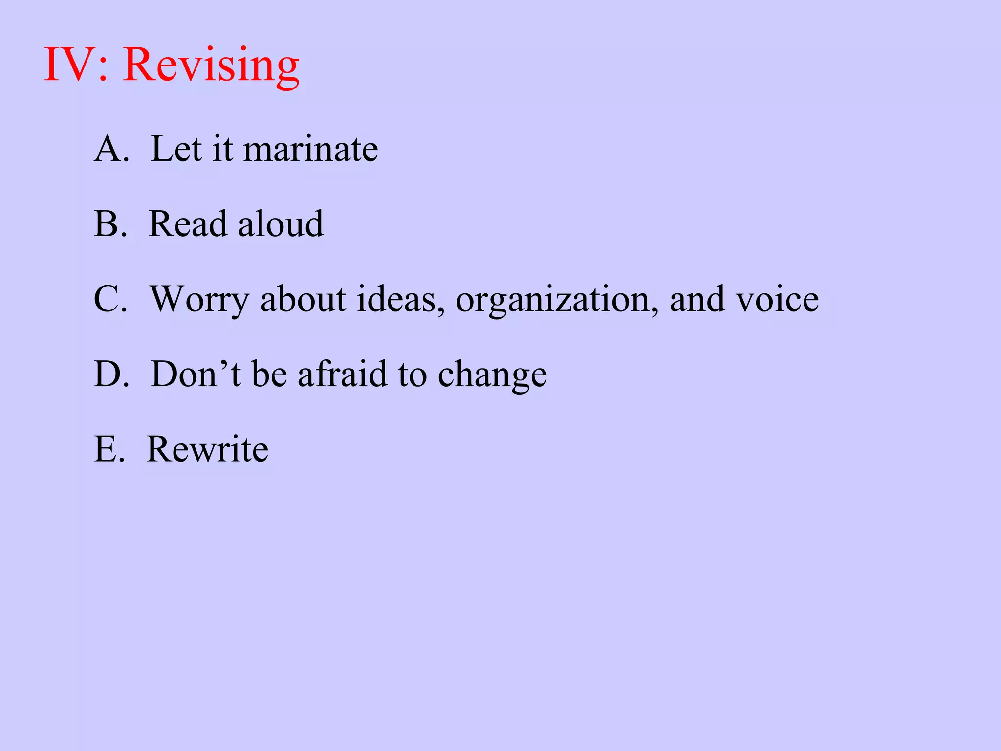 Zee writing process notes | PPT