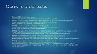 Common SQL Performance Issues | PPT