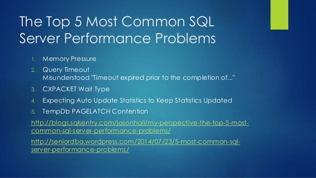 Common SQL Performance Issues