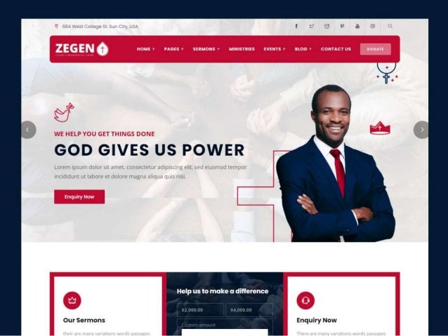 Zegen - Church WordPress Theme | PPTX | Technology & Computing