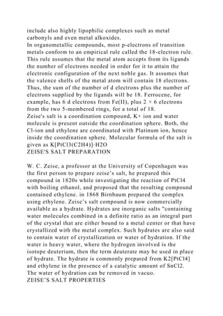 ZEISES SALT - KPtCl3(C 2 H 4) Paper #3November 18,.docx
