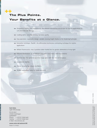 Zeiss axiovert 40 | PDF