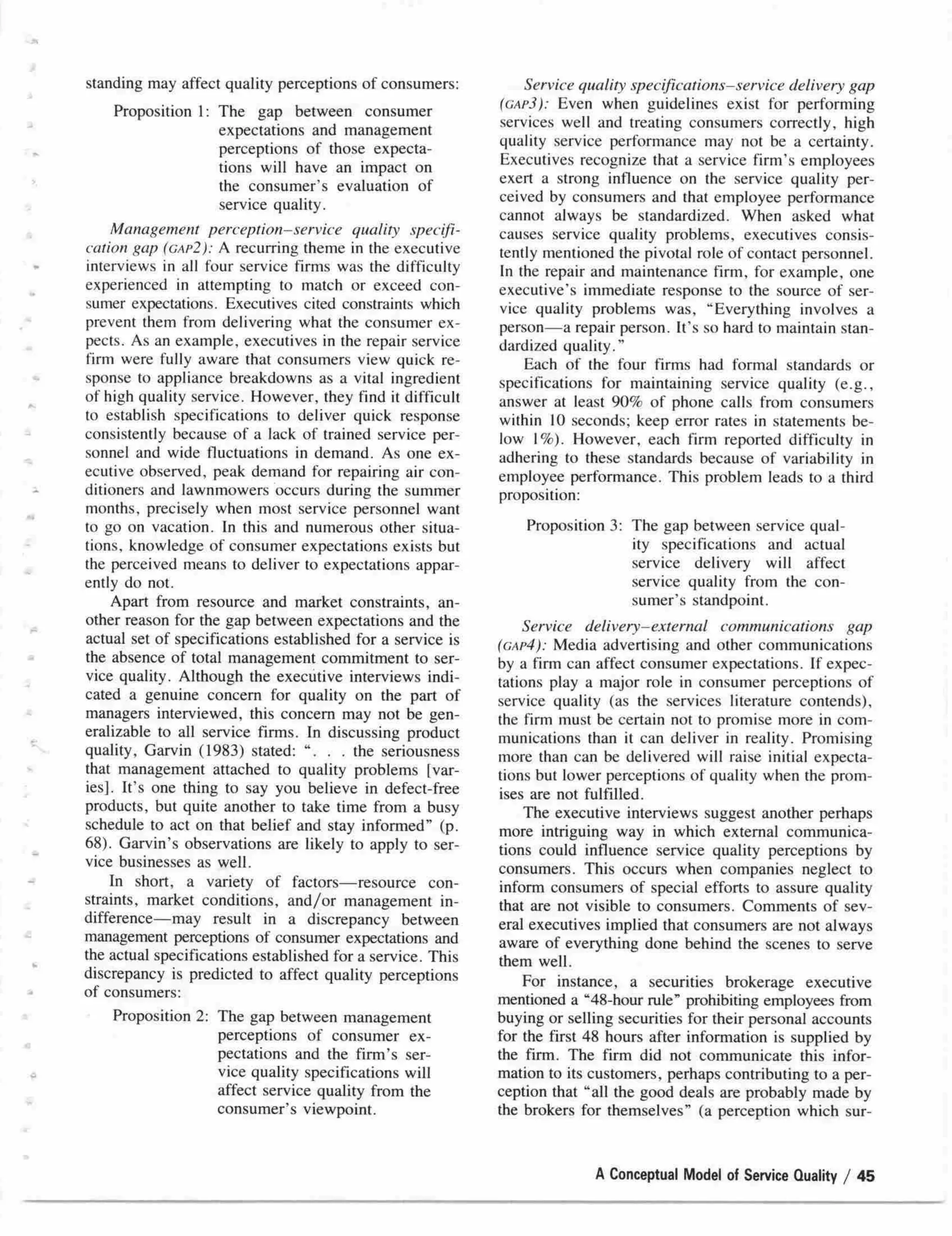 Zeithaml85 conceptualmodel | PDF