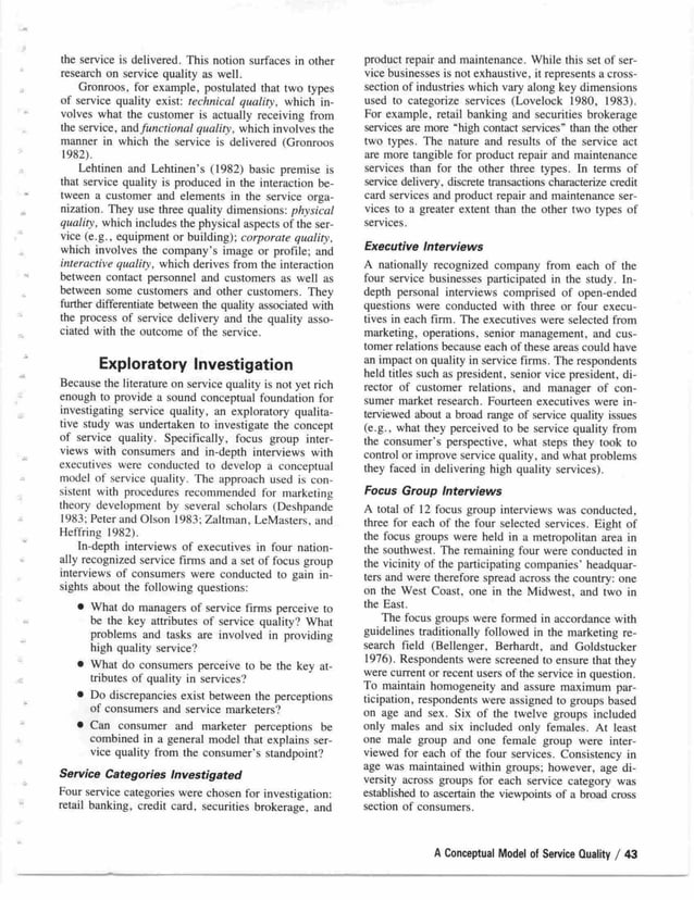 Zeithaml85 conceptualmodel | PDF