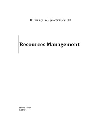 Resources management | PDF